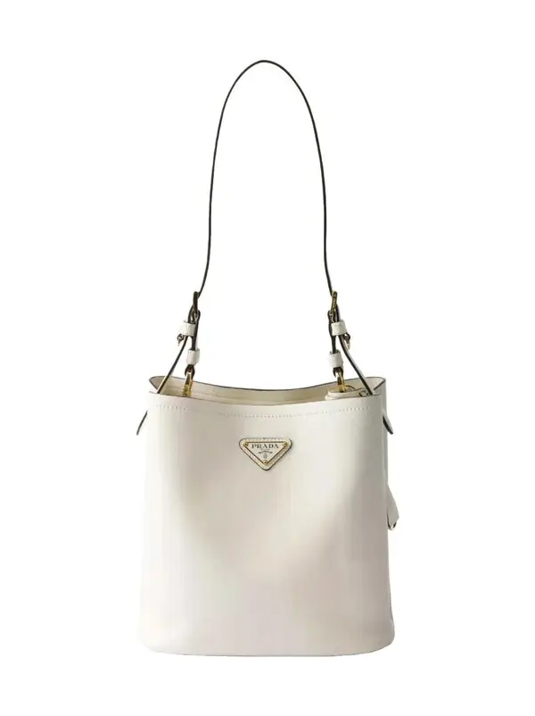 Prada Spazzolato Bucket Bag - White