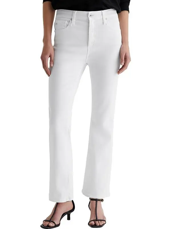 Ag Farrah Mid-rise Boot Crop Jeans - Gallery White