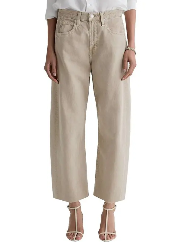 Ag Hattie High-rise Cropped Barrel Jeans - Sulfur Light Taupe