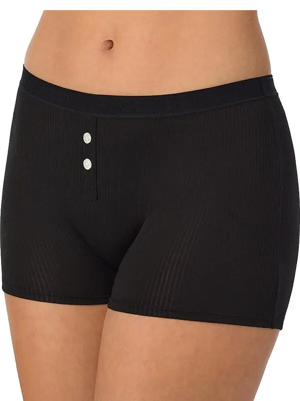 ON GOSSAMER On Gassamer Cabana Cotton Rib Boxer Shorts - Black