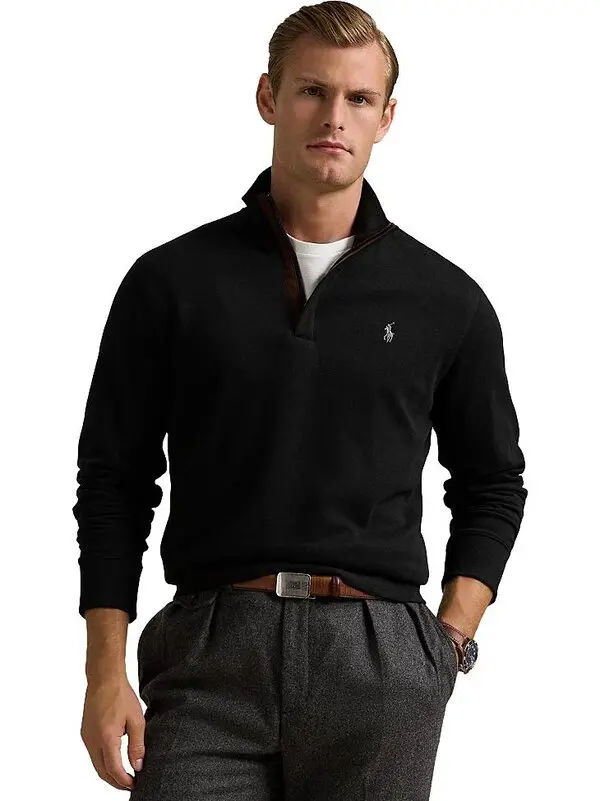 Polo Ralph Lauren Long Sleeve Quarter Zip Pullover - Black
