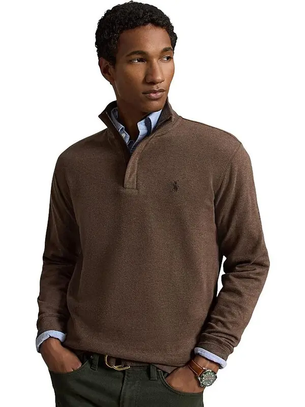 Polo Ralph Lauren Long Sleeve Quarter Zip Pullover - Brown