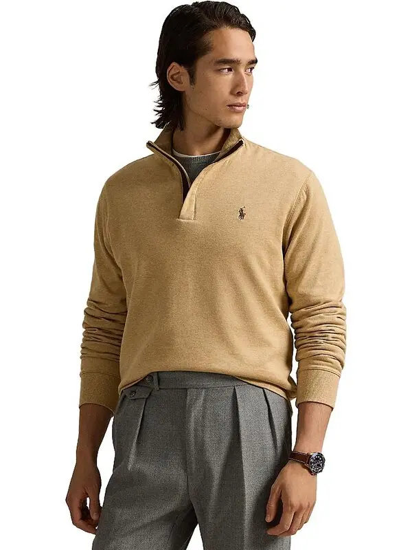 Polo Ralph Lauren Long Sleeve Quarter Zip Pullover - Camel