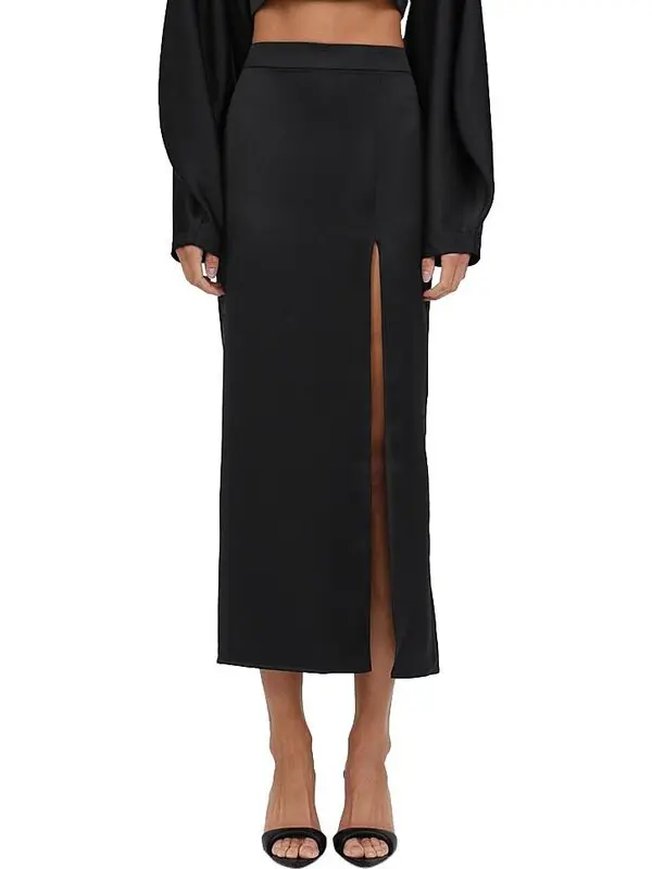NONCHALANT LABEL Lane Midi Skirt - Black