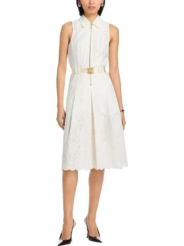 L'Agence Kylo Belted Shirt Dress - Ivory