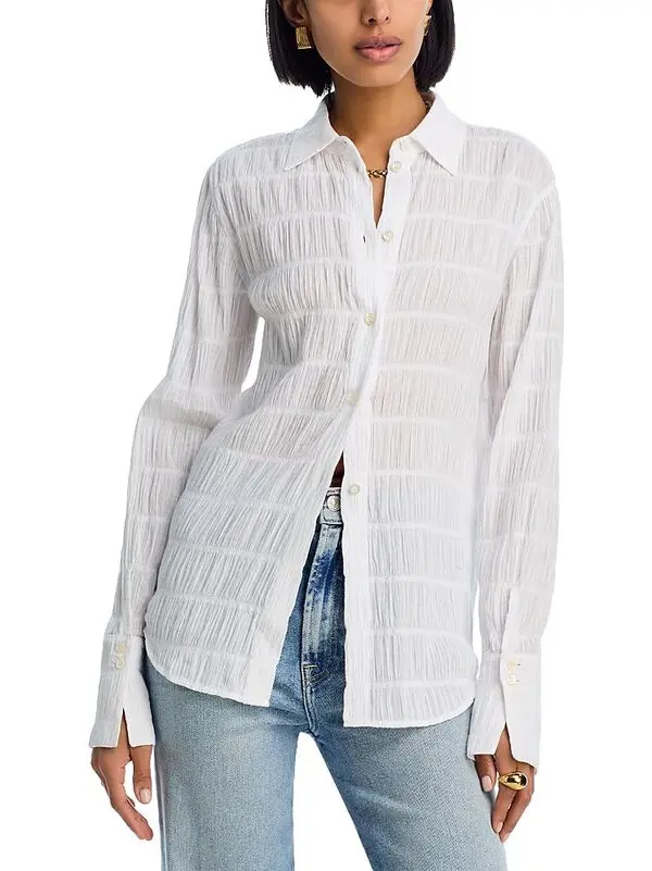 FRAME The Smocked Shirt - White