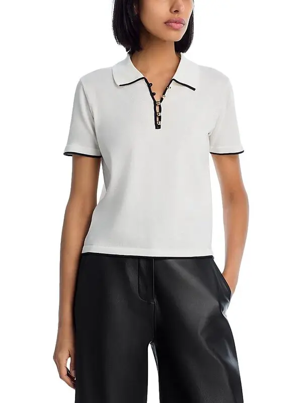 FRAME The Sport Polo Sweater - Cream Multi