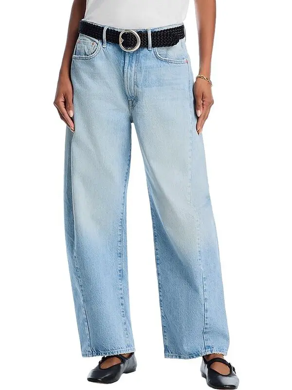 MOTHER The Full Pipe Flood High-rise Barrel Jeans - Back Pedal