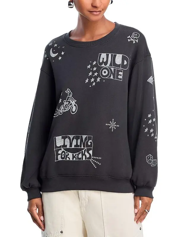 MOTHER The Drop Square Inset Sweatshirt - Wild Ones