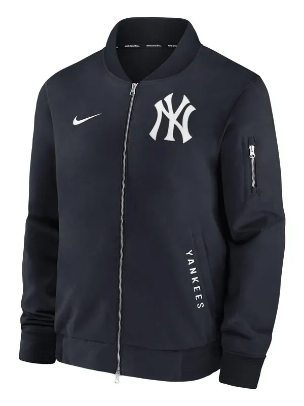 Nike New York Yankees Authentic Collection Dugout Mlb Full-zip Bomber Jacket - Blue