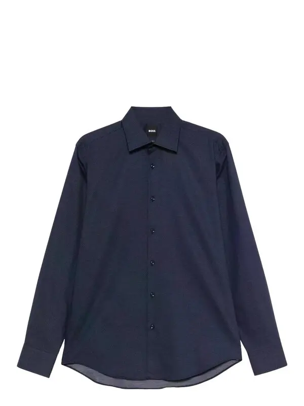 BOSS Micro-patterned Shirt - Blue