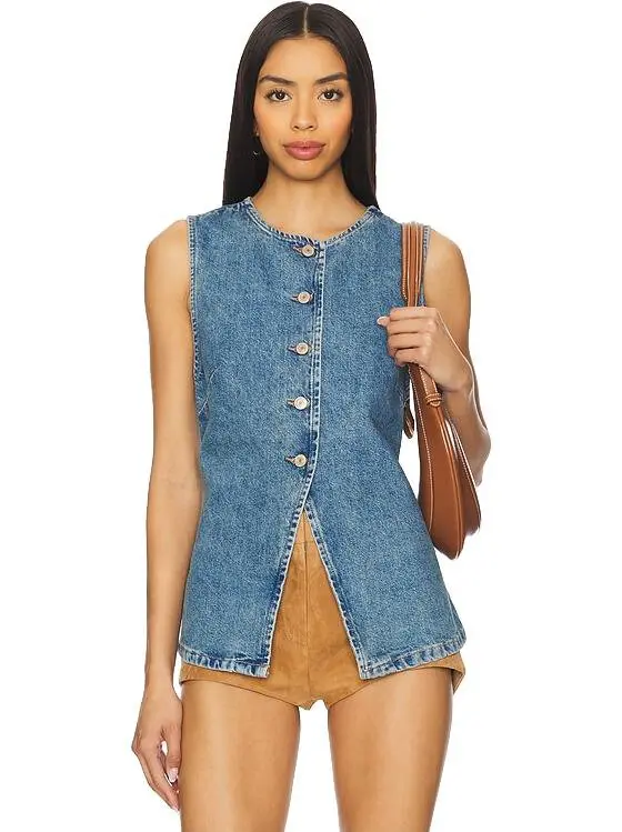 Free People X We The Free Aimee Denim Vest - Ultra Light Beam