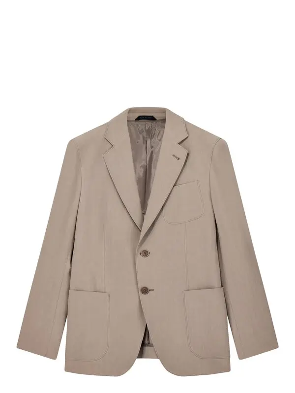 Giorgio Armani Upton Line Single-breasted Jacket In Linen Canvas - Beige