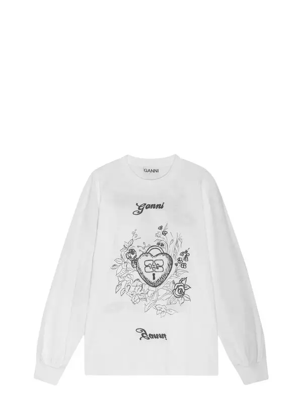 GANNI Graphic-print Sweatshirt - White