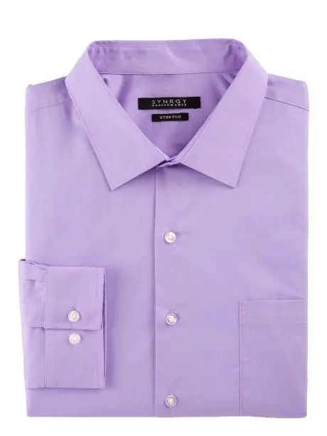 SYNRGY BY DXL Big & Tall Performance Heather Dress Shirt - Lilac Heather