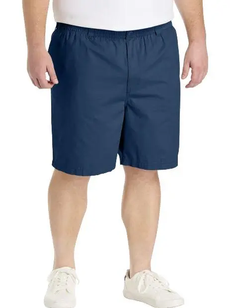 HARBOR BAY BY DXL Big & Tall Elastic-waist Cotton Shorts - Black