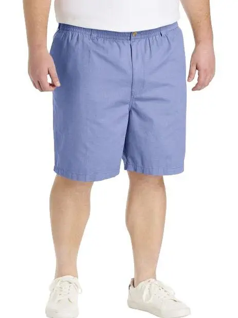 HARBOR BAY BY DXL Big & Tall Elastic-waist Cotton Shorts - Hydrangea
