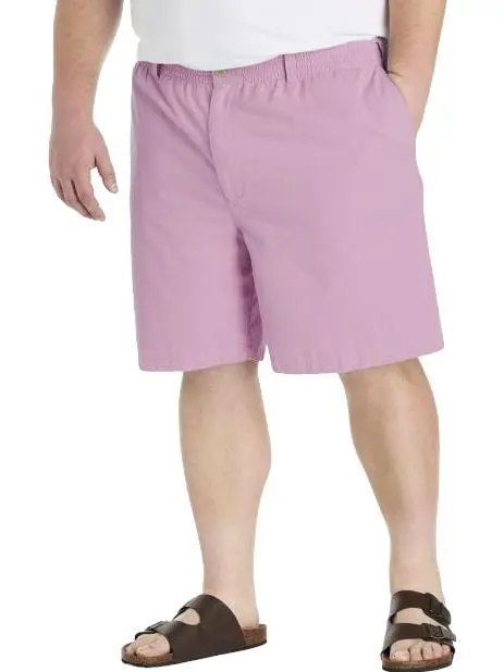 HARBOR BAY BY DXL Big & Tall Elastic-waist Cotton Shorts - Orchid Haze