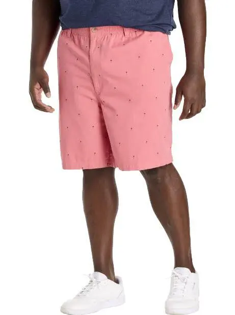 HARBOR BAY BY DXL Harbor Bay Big & Tall Elastic-waist Shorts - Pink Palm