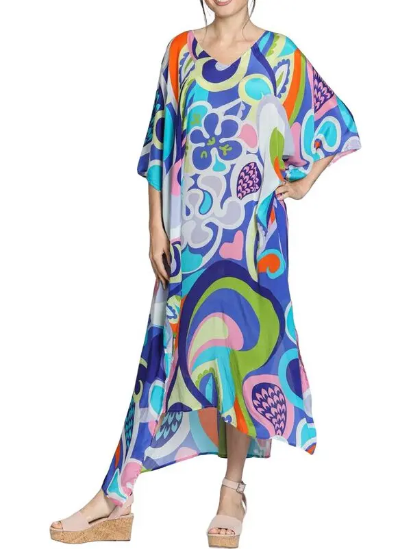 APNY Print Midi Caftan - Blue Print