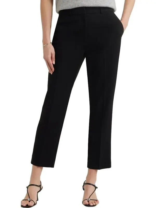 Nordstrom The Lena Slim Cropped Trousers - Black