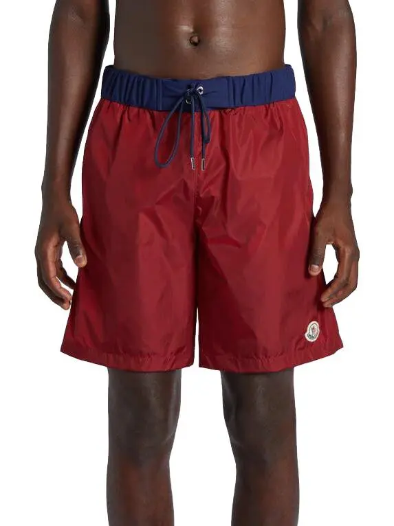 Moncler Logo Patch Swim Trunks - Inkling