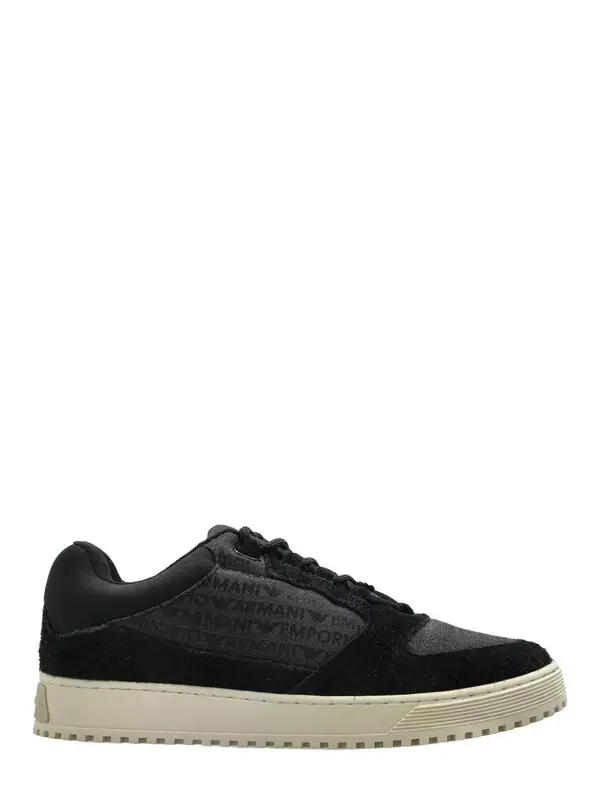 Emporio Armani Logo Jacquard Sneakers - Black