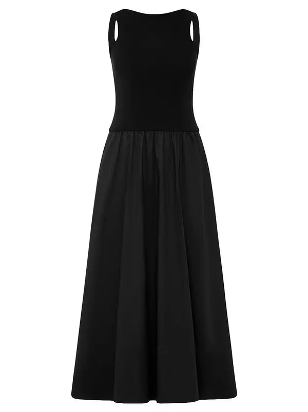 ST. AGNI Bateau Cut-out Dress - Black