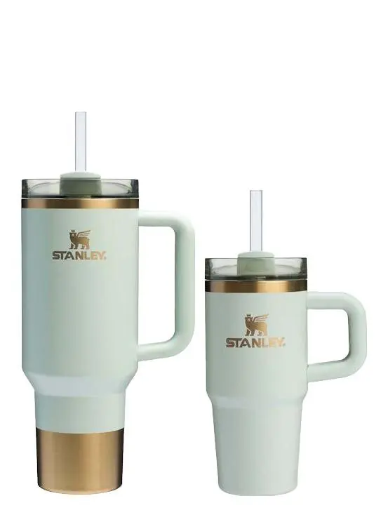 STANLEY Comfort & Joy Collection Holiday Samesies Quencher 40oz & 14oz Sip Set - Gilded Celadon