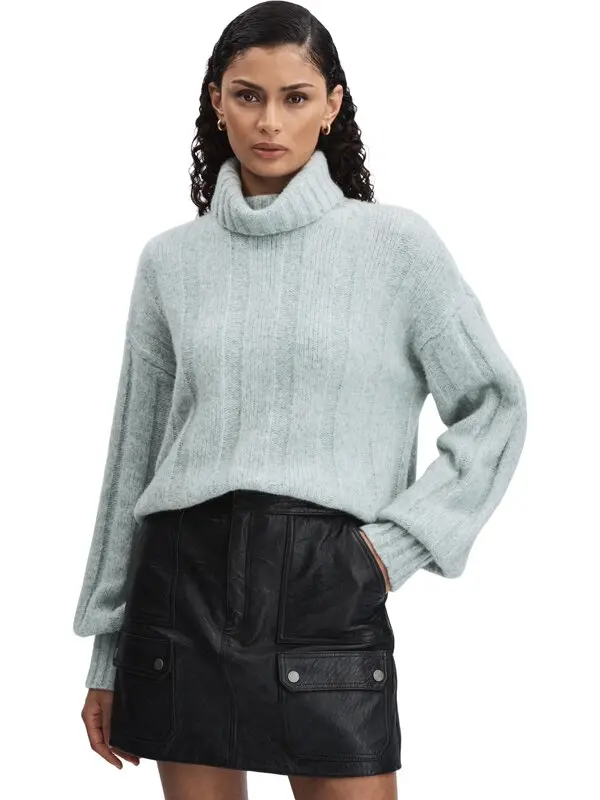 Paige Roselia Wool-blend Ribbed Jumper - Ocean