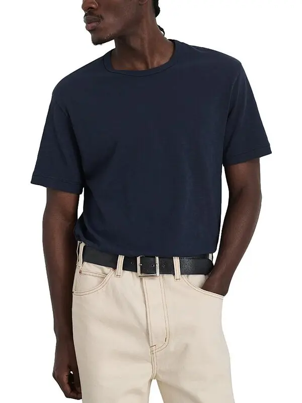 ALEX MILL Standard Cotton Slub Tee - Navy