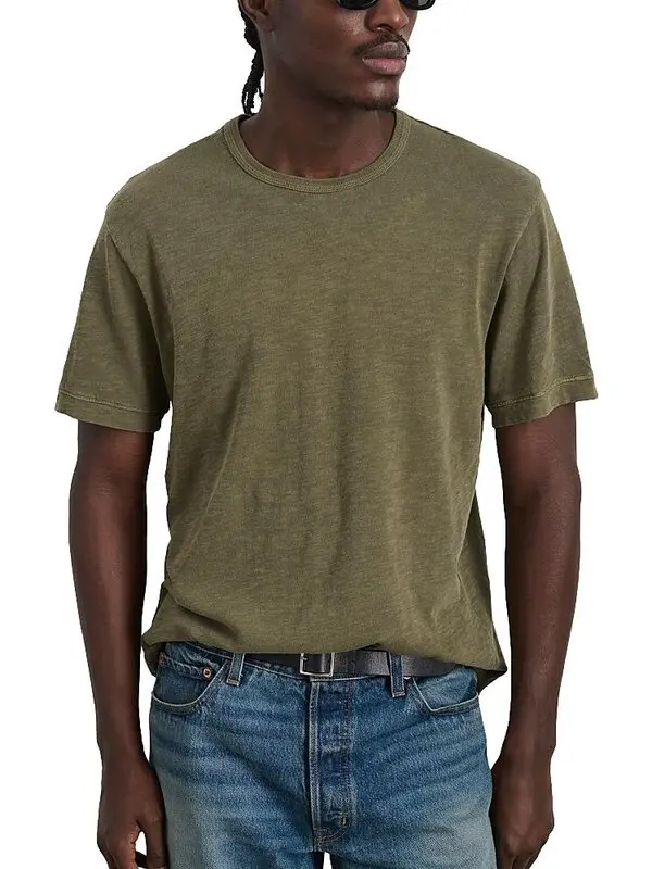 ALEX MILL Standard Cotton Slub Tee - Olive Grey
