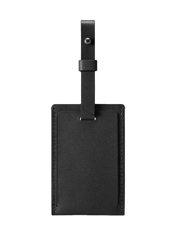 CARL FRIEDRIK Leather Luggage Tag - Black