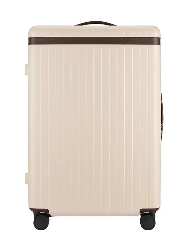 CARL FRIEDRIK Large Check-in Zip Spinner Suitcase - Sand/chocolate