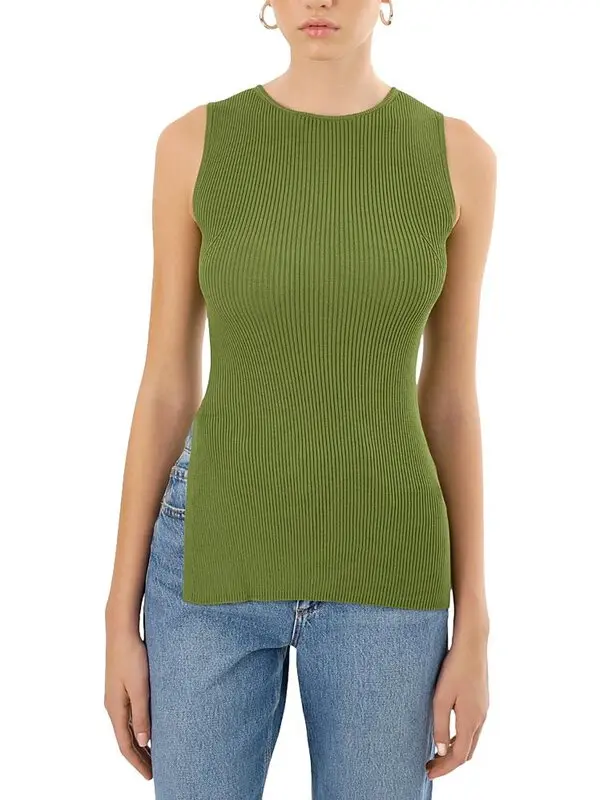 LAMARQUE Milou Ribbed Top - Fern