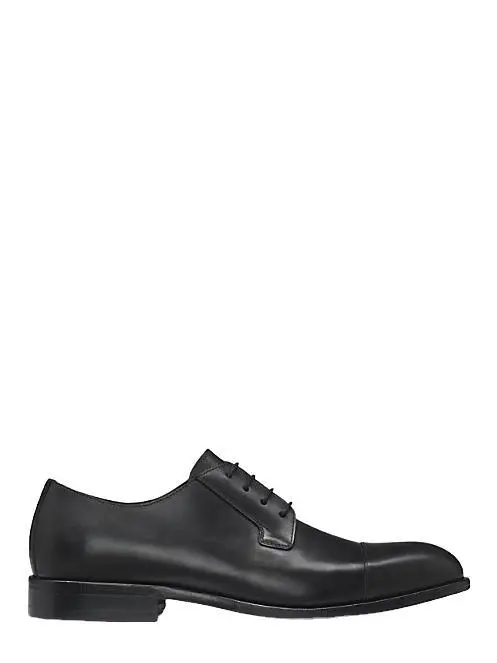 BOSS Debossed Leather Shoes - Black