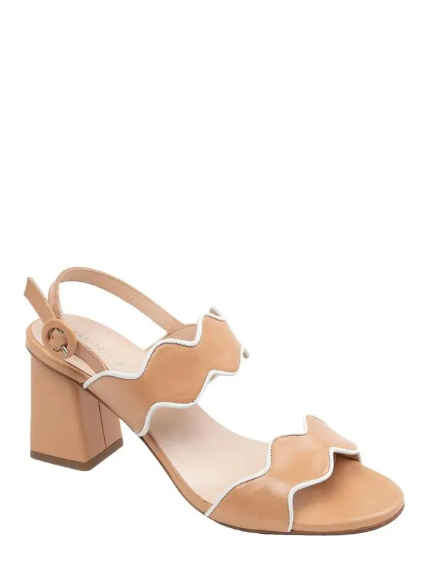 PATRICIA GREEN Palm Beach Piped Sandal - Tan/ White