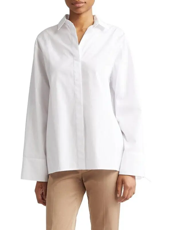 Max Mara Marte Lace Inset Button-up Shirt - Optical White