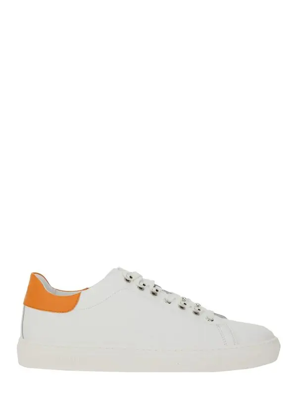Moschino Leather Lace Up Sneakers - White