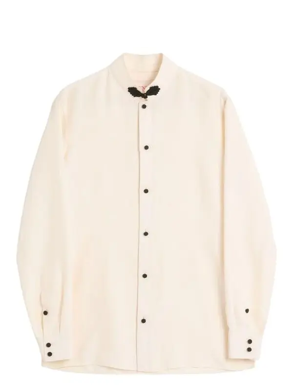 Valentino Garavani Silk Shantung Shirt With Toggle - Cream