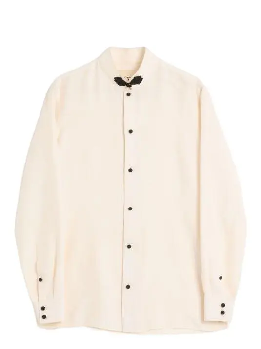 Valentino Garavani Silk Shantung Shirt With Toggle - Cream
