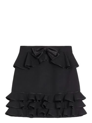 Valentino Garavani Crepe Couture Short Skirt With Ruffle Detail - Black
