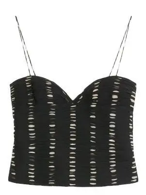 Valentino Garavani Chiffon Top With Plusdepois Print And Bow Detail - Black/birch