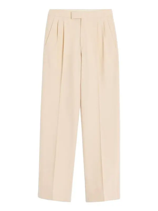 Valentino Garavani Wool Gabardine Trousers - Cream