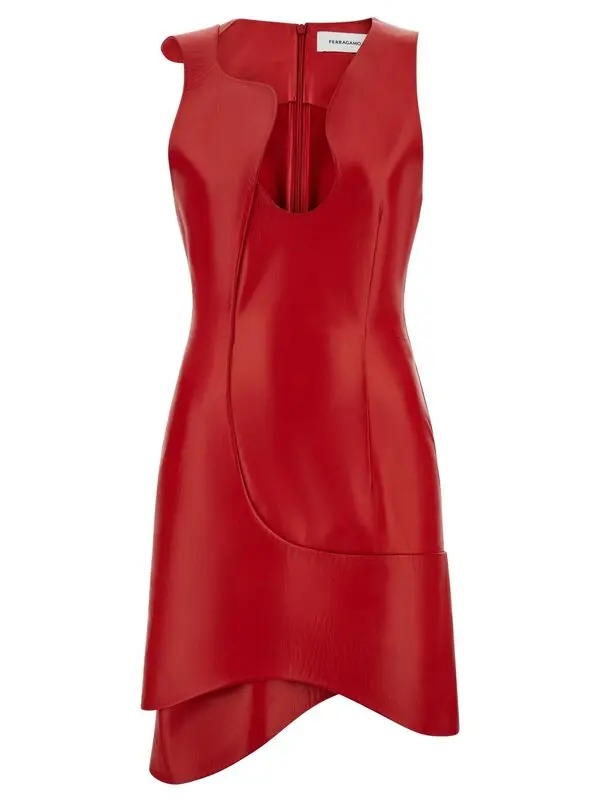 FERRAGAMO Nappa Mini Dress - Red