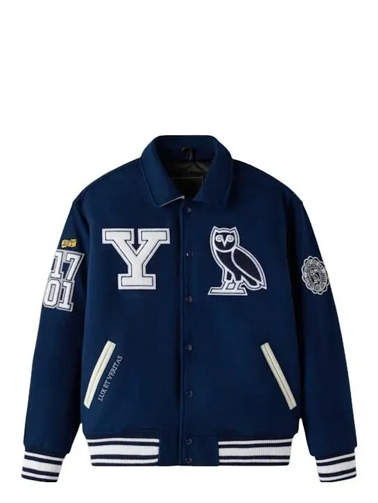OVO X Yale Campus Varsity Jacket - Blue