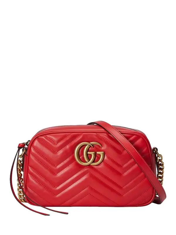 Gucci Gg Marmont Matelassé Small Shoulder Bag - Red