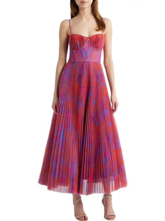 HUTCH Pleated Cocktail Dress - Purple Gardenia