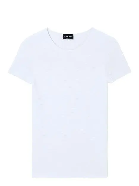 Giorgio Armani Links-stitch Viscose Short-sleeved Jumper - White