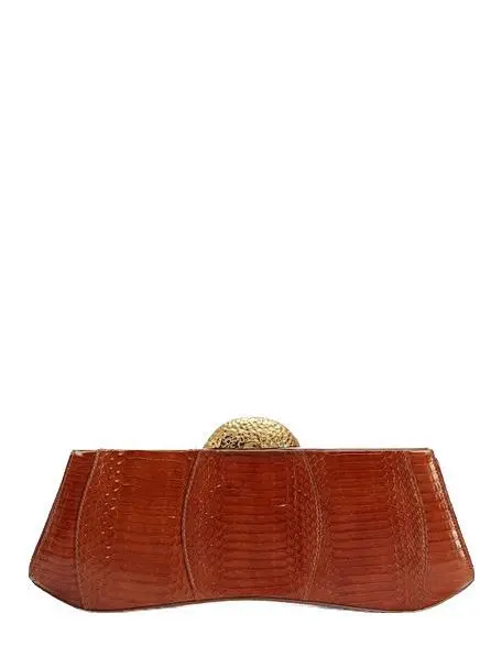GIUSEPPE ZANOTTI Eve Elaphe Carinata Clutch - Brown
